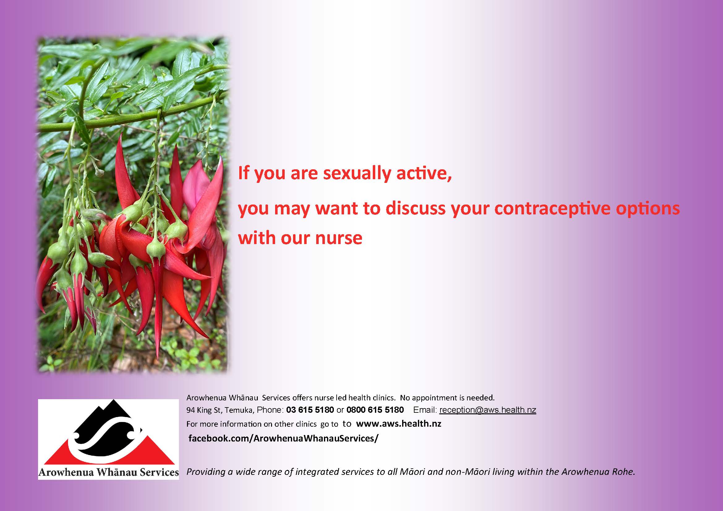 Contraceptive Options - Arowhenua Whānau Services